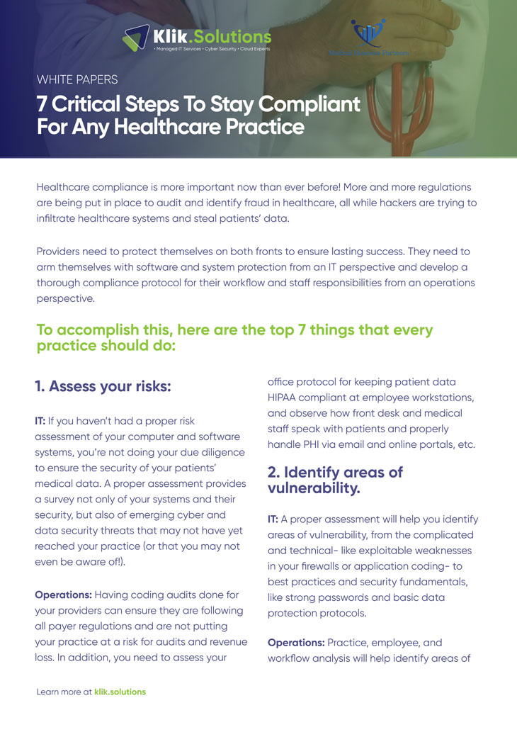 7 Critical Steps to Stay Compliant for any Healthcare Practice - Health ...